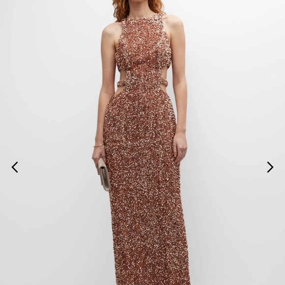 Liv Foster | Dresses | Liv Foster Beaded Evening Gown In Bronze | Poshmark